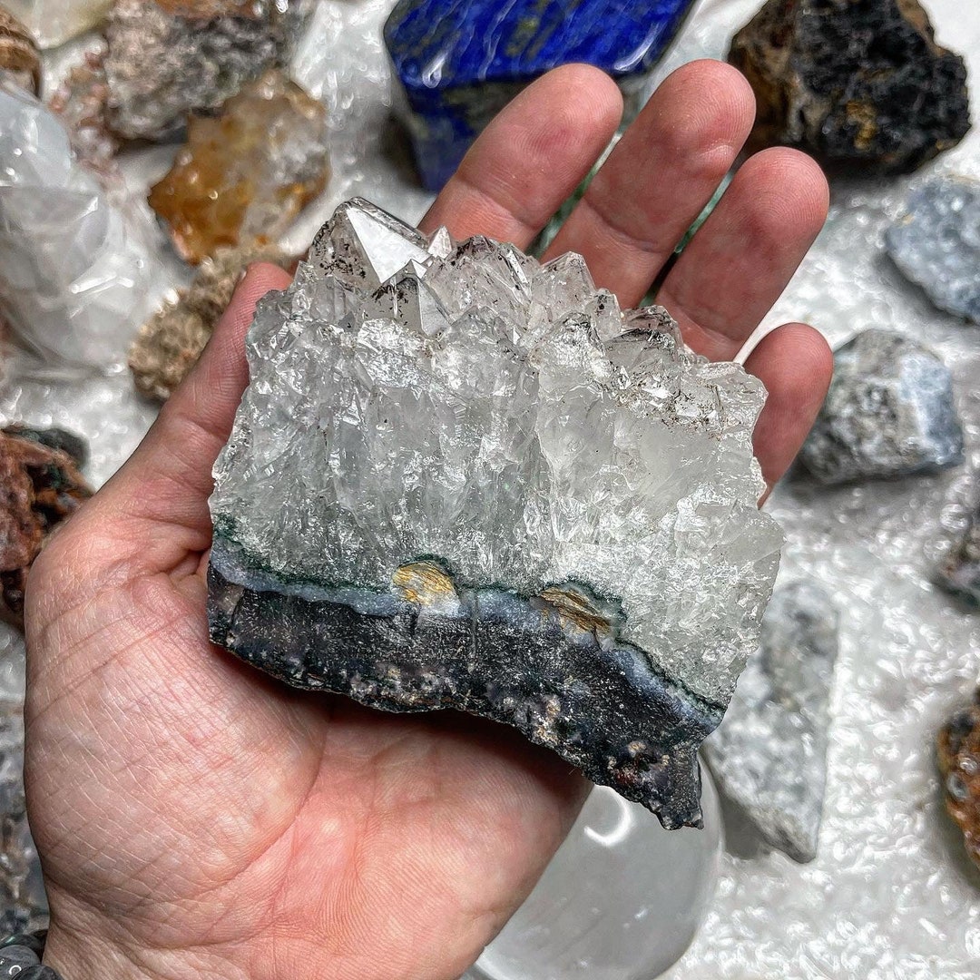 Quartz Cluster With Inclusions and Agate Banding - Etsy