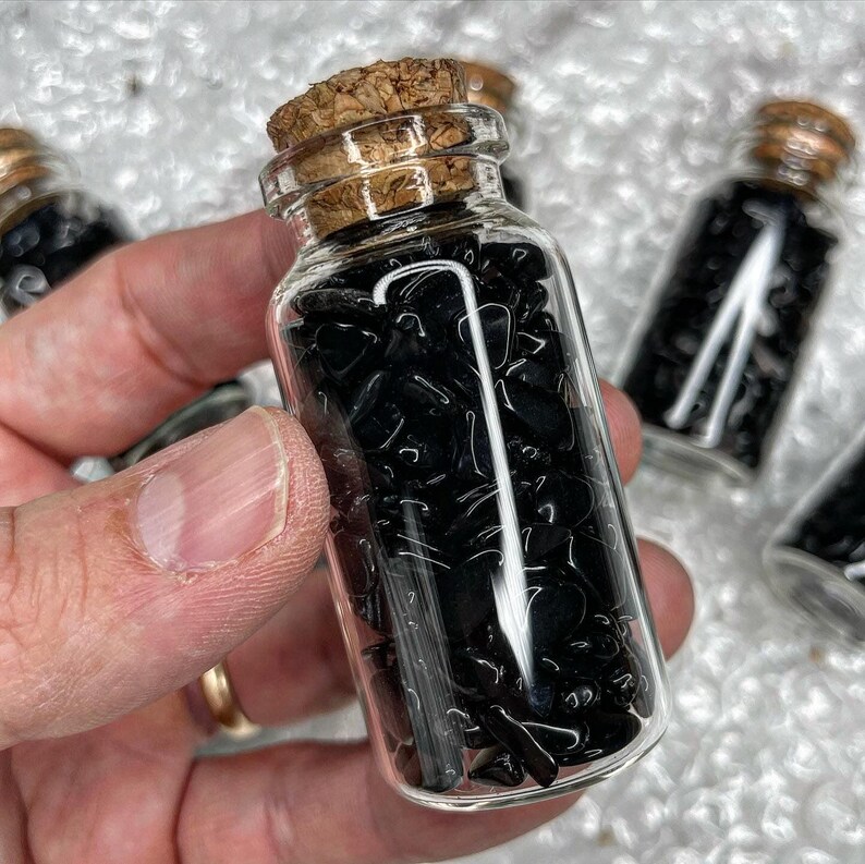 Black Obsidian Intention Jar - Etsy