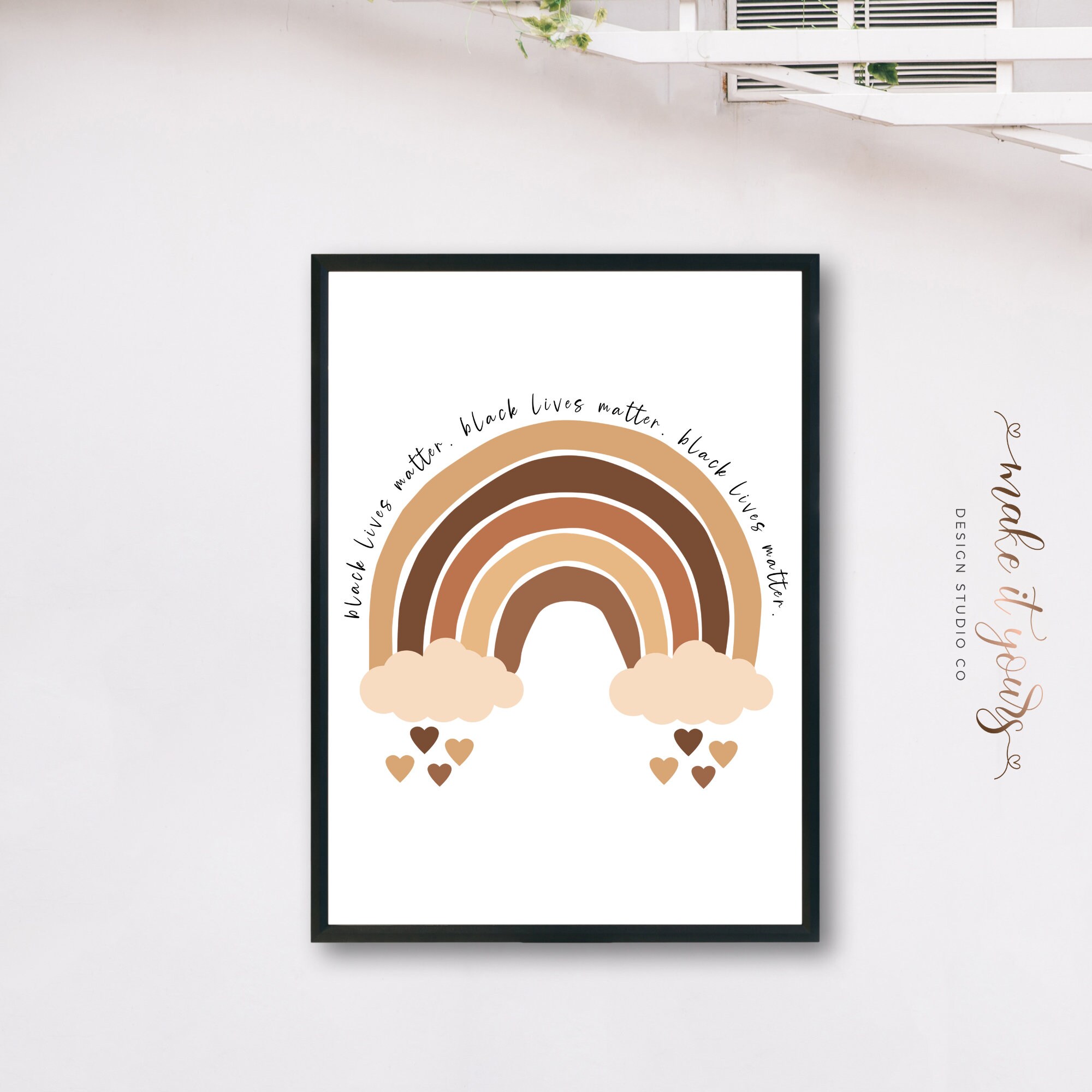 Skin Tone Rainbow BLM Wall Art Rainbow Black Lives Matter - Etsy