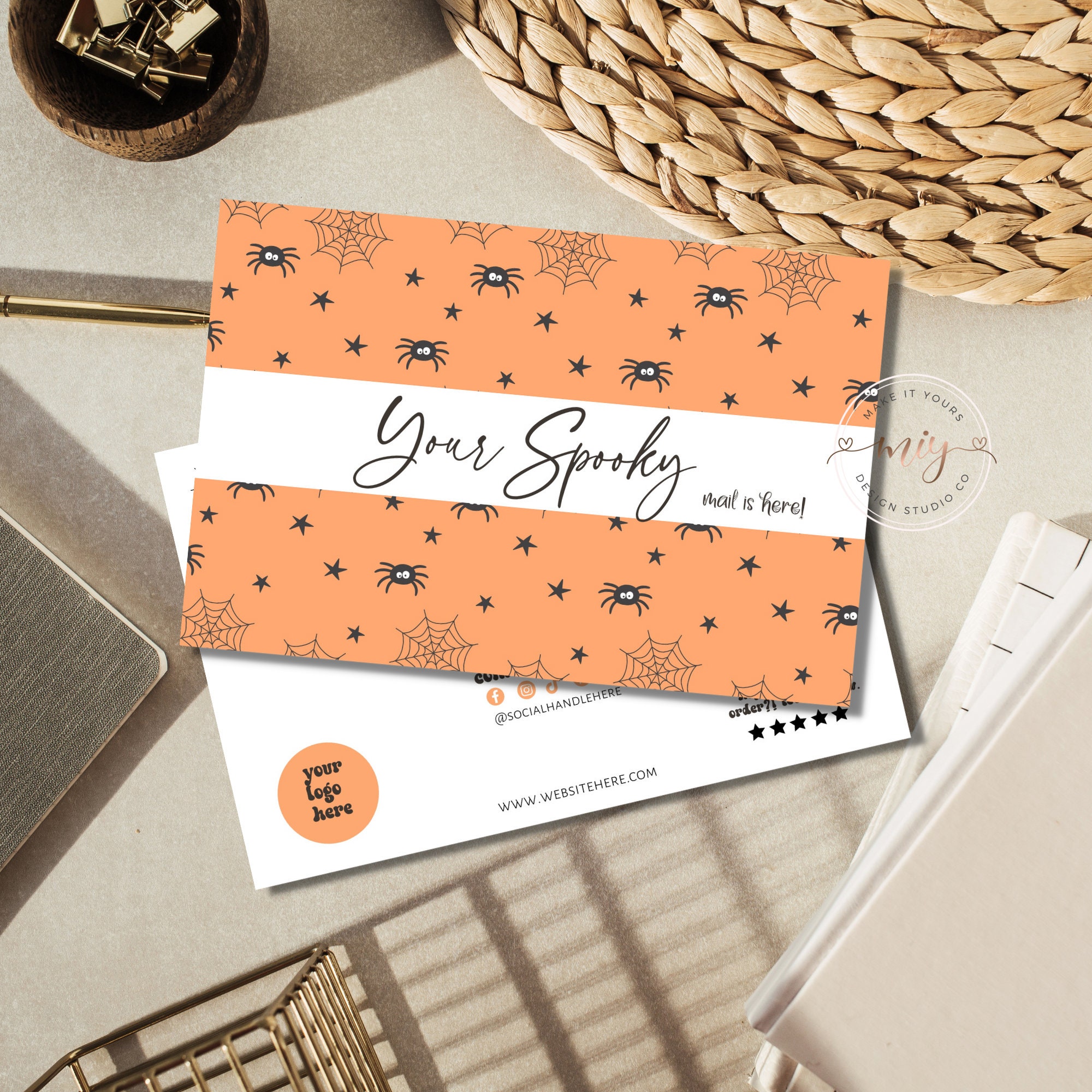 Editable Halloween Business Card Template, Thank You for You Order ...