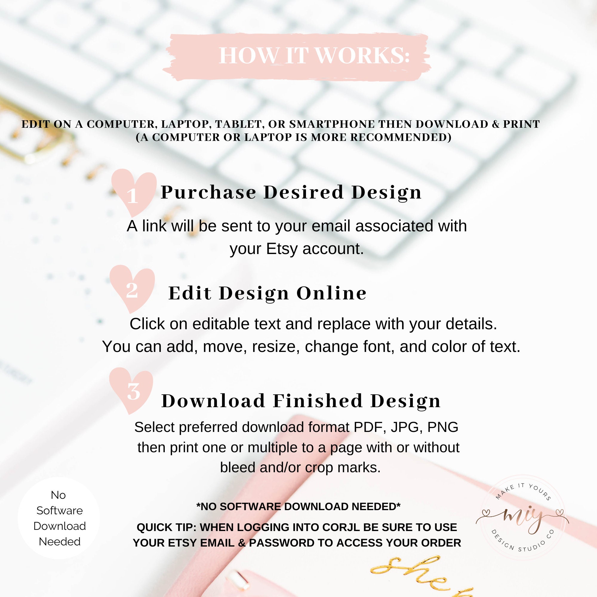 Editable Business Thank You Card, Thank You Insert Card, Thank You for ...