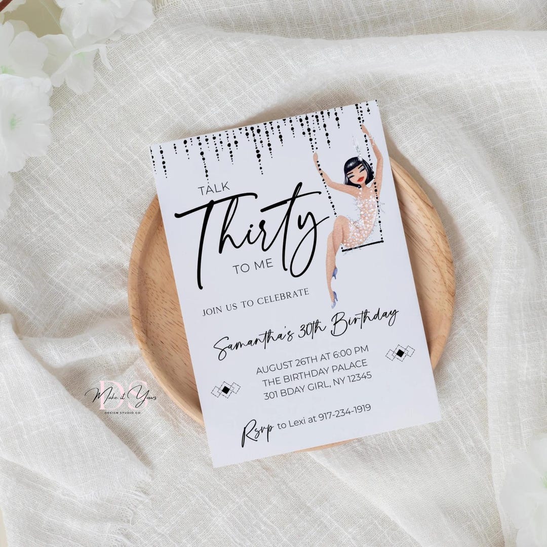 Editable Thirty Birthday Invitation, Talk Thirty to Me, 30th Birthday ...