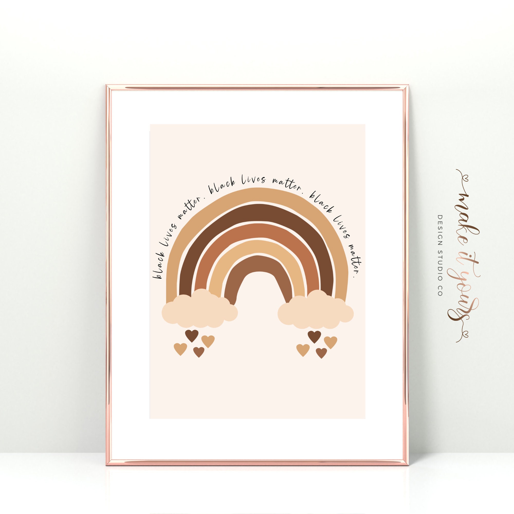 Skin Tone Rainbow BLM Wall Art Rainbow Black Lives Matter - Etsy