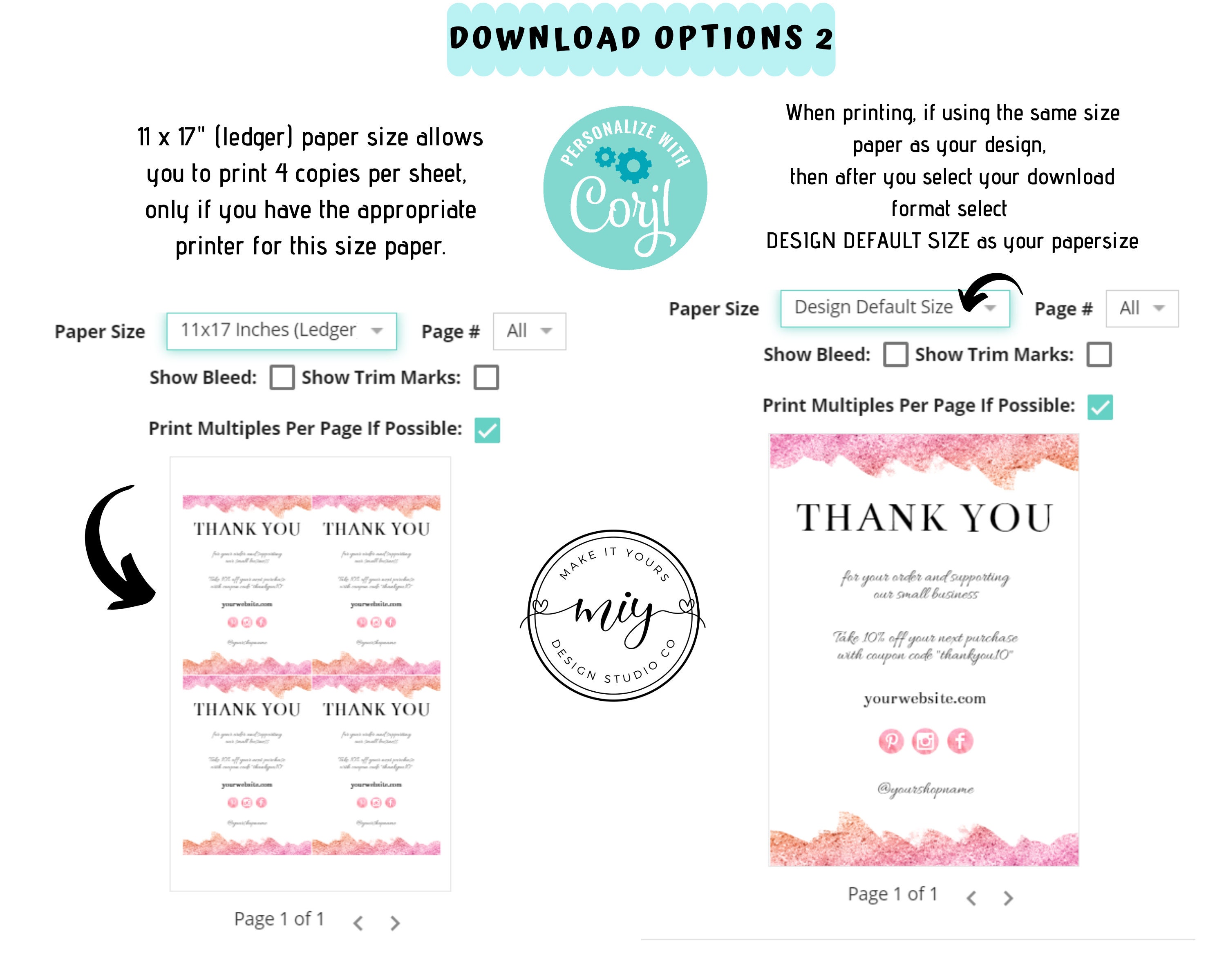 Editable Thank You Card, Printable Thank You Card, Thank You Note ...