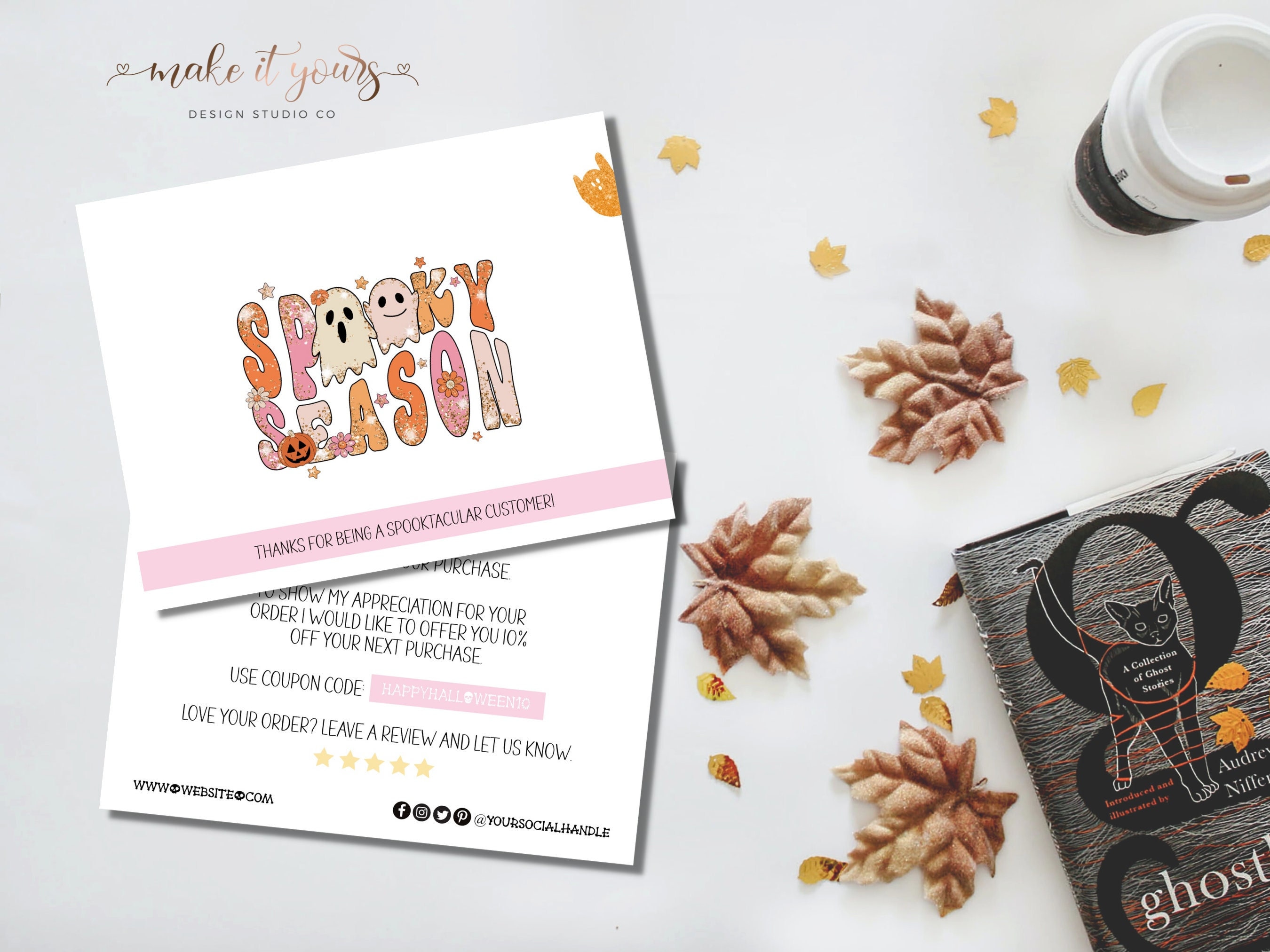 Editable Halloween Packaging Insert, Thank You for You Order, Spooky ...
