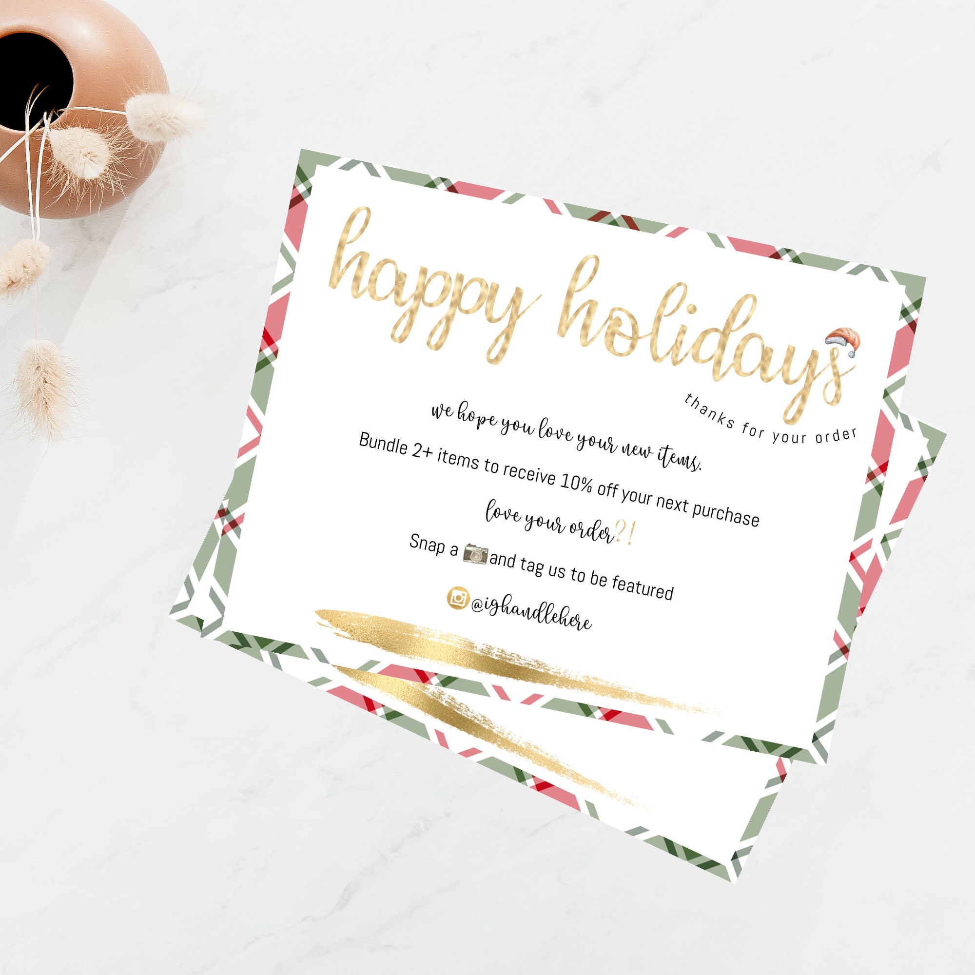 Editable Holiday Business Thank You Card, Happy Holidays Thank You ...