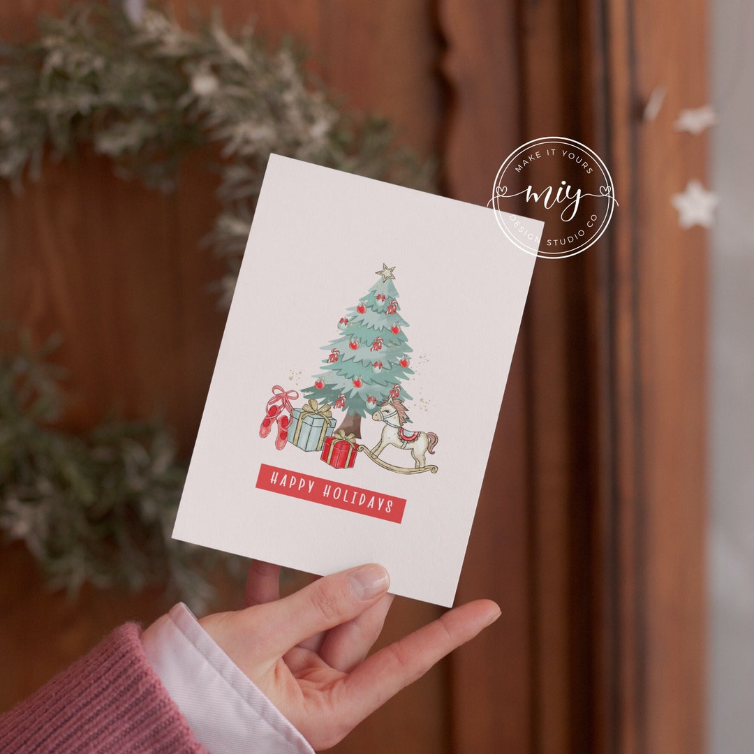 Printable Christmas Card, Happy Holidays, Season Greeting Card, Blank ...