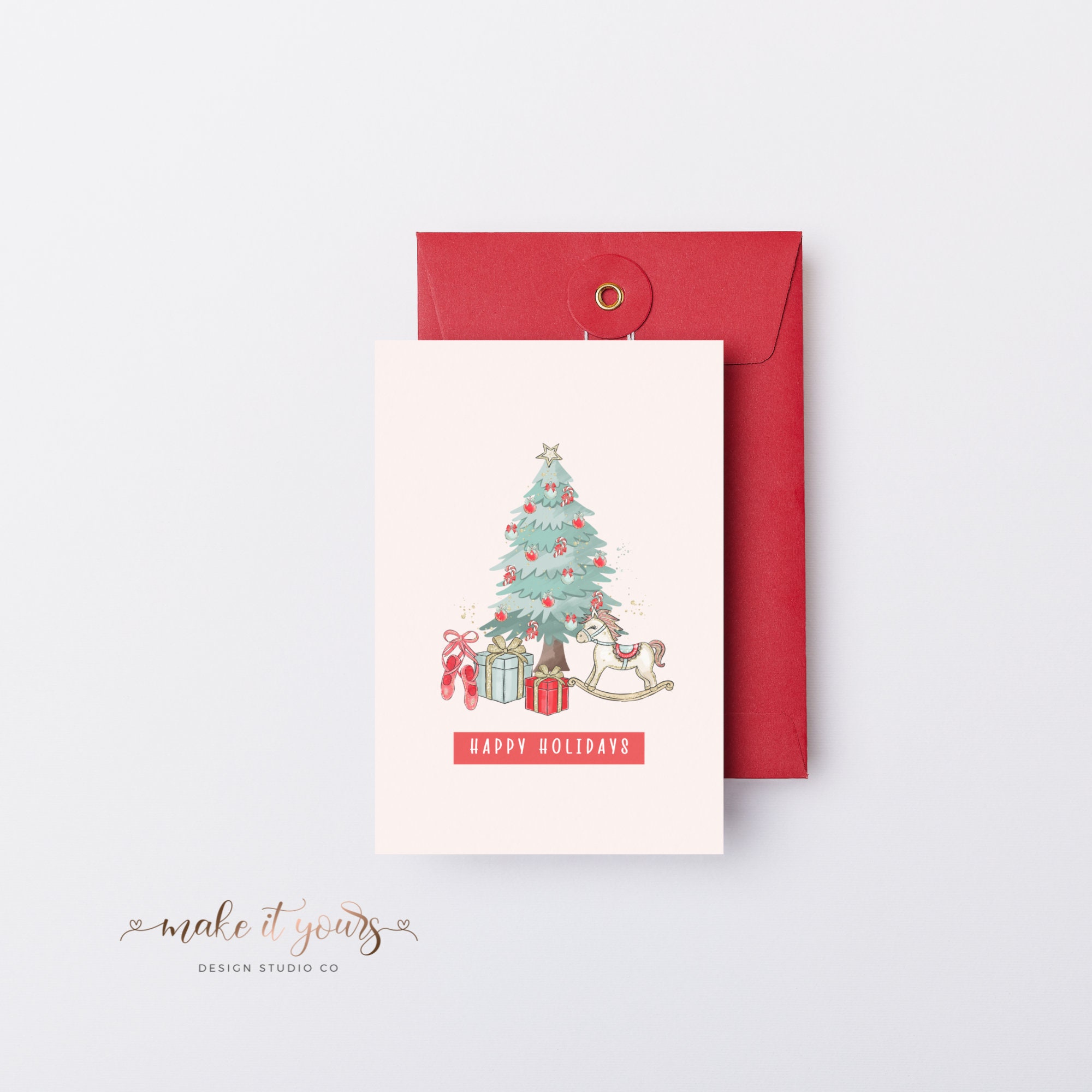 Printable Christmas Card, Happy Holidays, Season Greeting Card, Blank ...