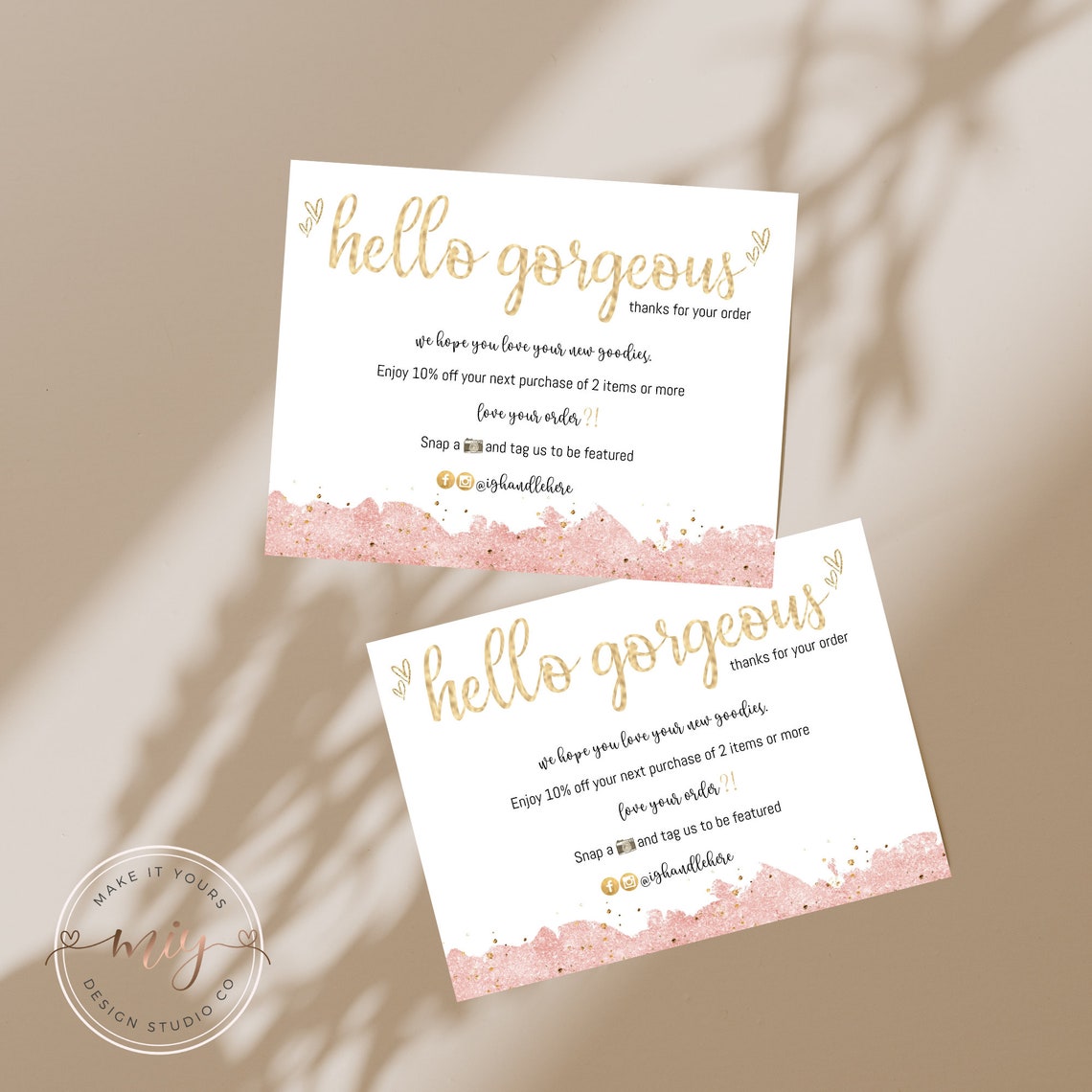 Poshmark Thank You Cards Poshmark Thank You Template - Etsy