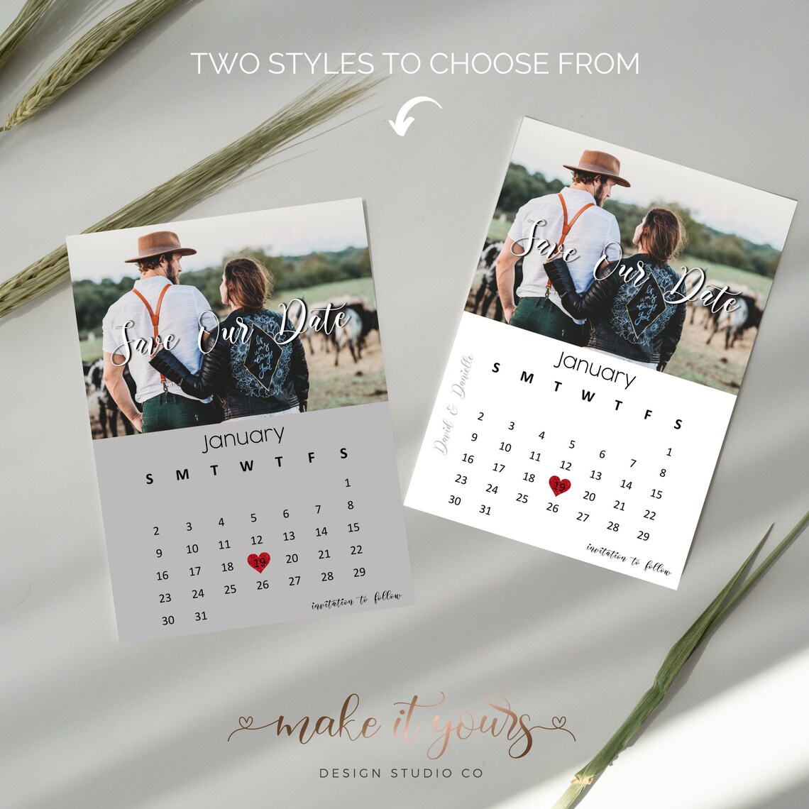 Calendar Save the Date Editable Save the Date Photo Save the - Etsy