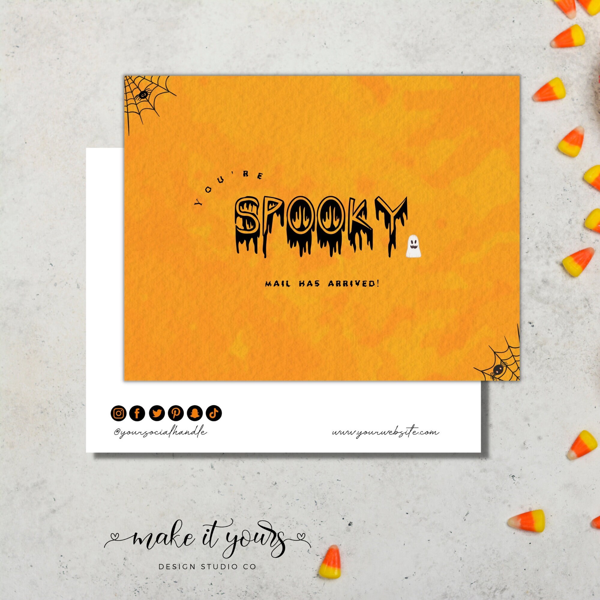 Editable Halloween Thank You Card Template, Thank You for You Order ...