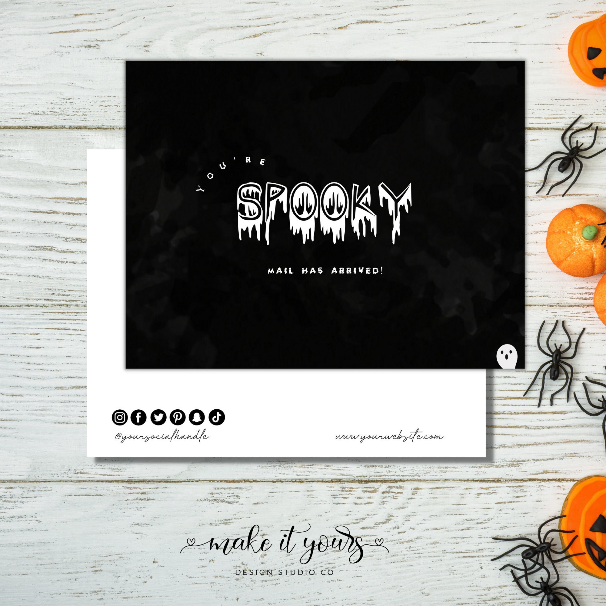Editable Halloween Thank You Card Template, Thank You for You Order ...