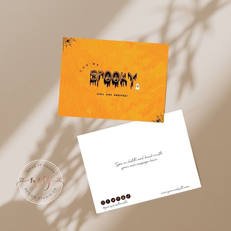 Editable Halloween Thank You Card Template, Thank You for You Order ...