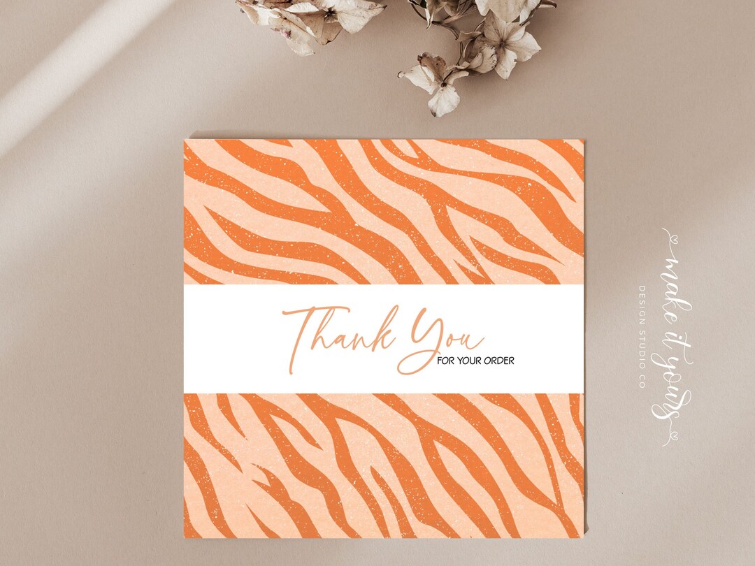 Editable Business Thank You Card, Thank You Insert Card, Thank You for ...