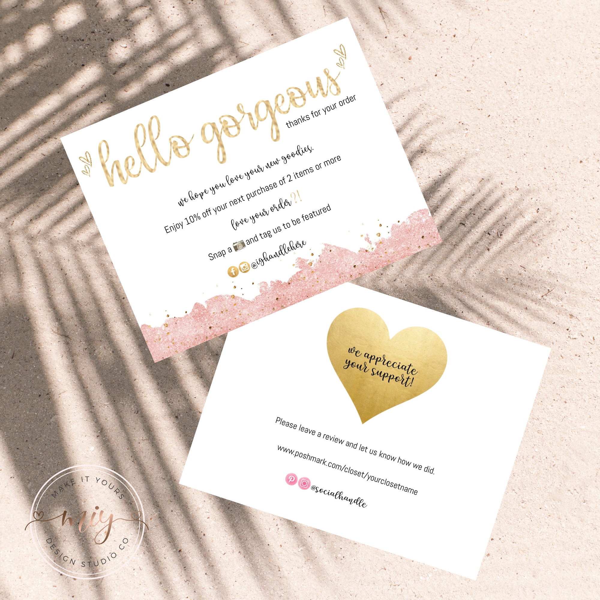 Poshmark Thank You Cards, Poshmark Thank You Template, Printable Etsy ...