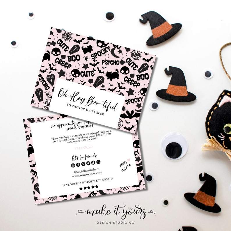 Editable Halloween Business Card Template, Thank You for You Order ...