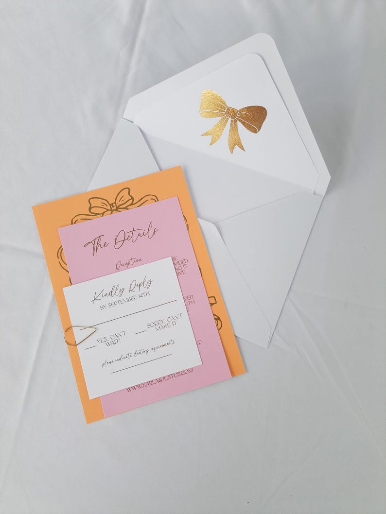 Custom Foil Printed Wedding Invitations, Luxury Wedding Suite, Elegant ...