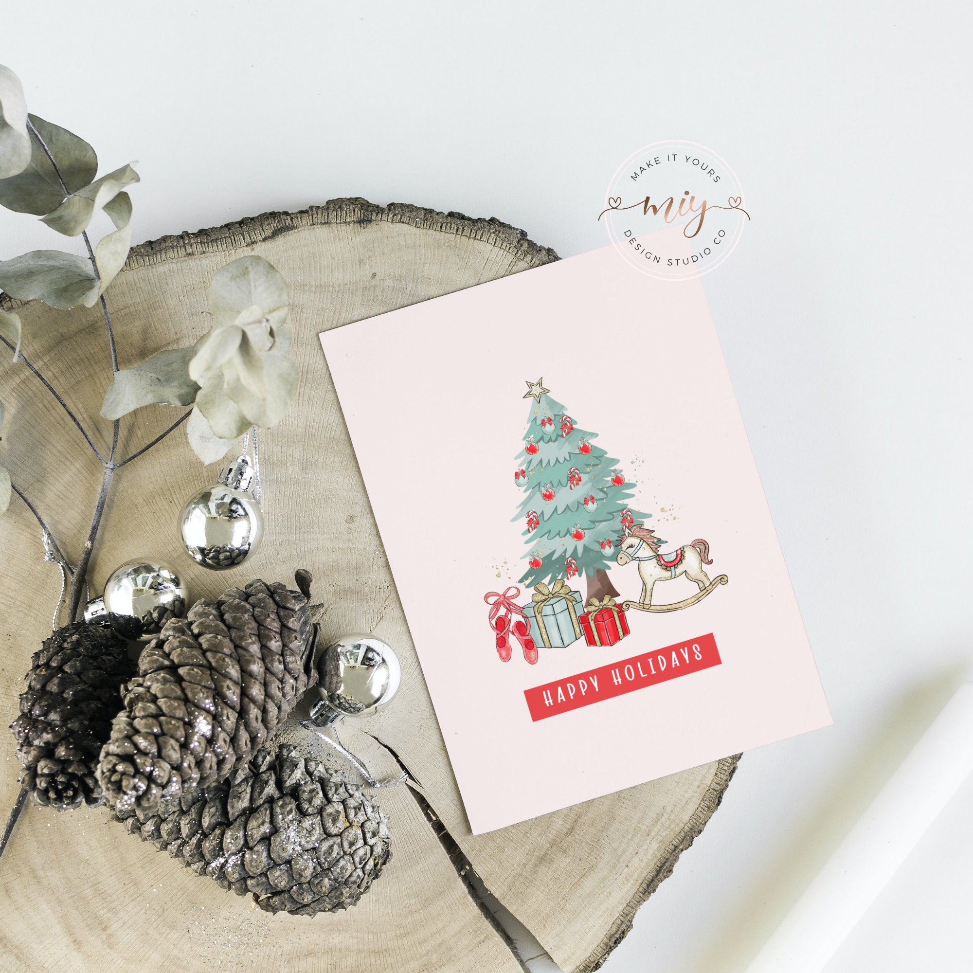 Printable Christmas Card, Happy Holidays, Season Greeting Card, Blank ...