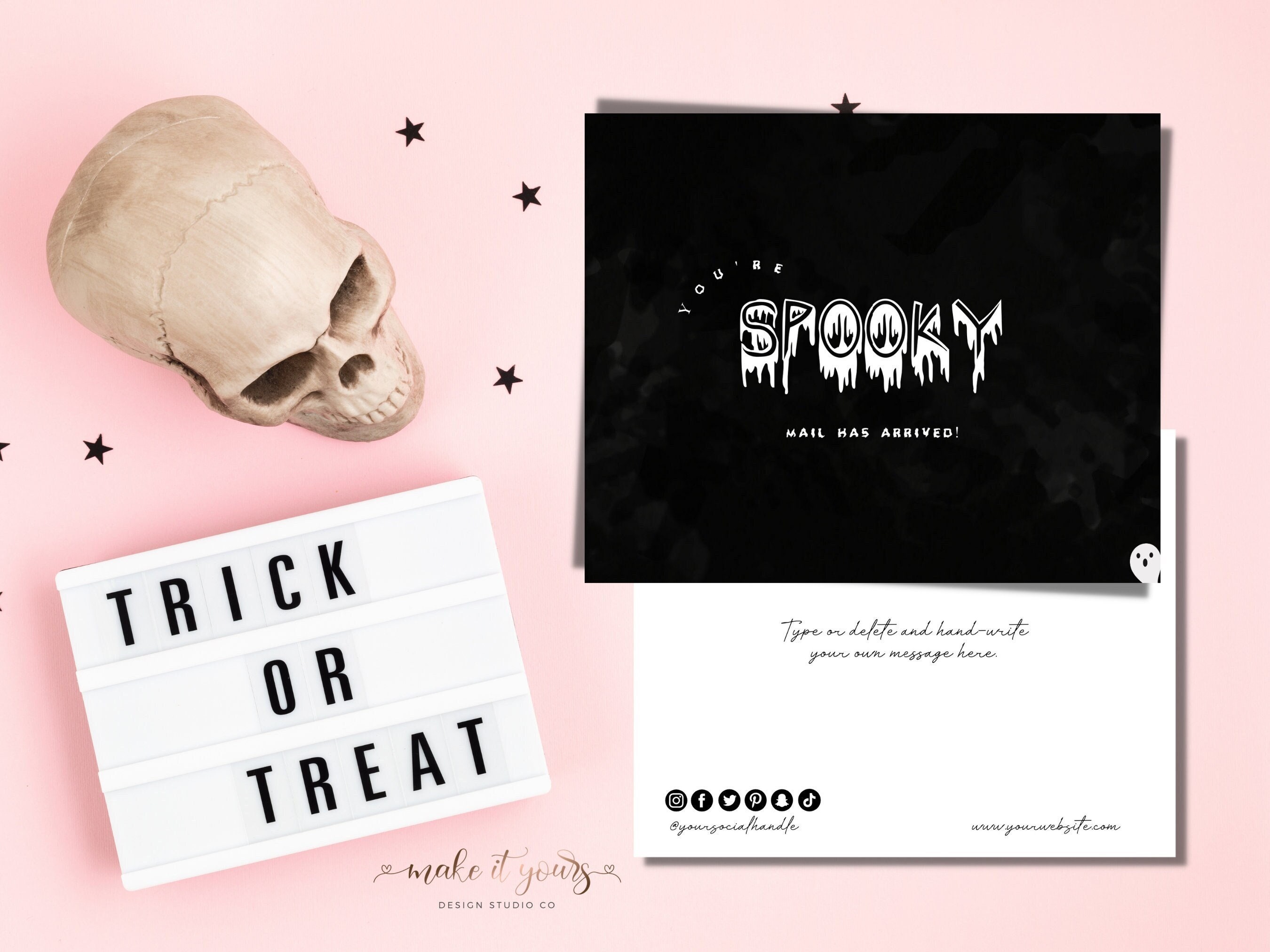 Editable Halloween Thank You Card Template, Thank You for You Order ...