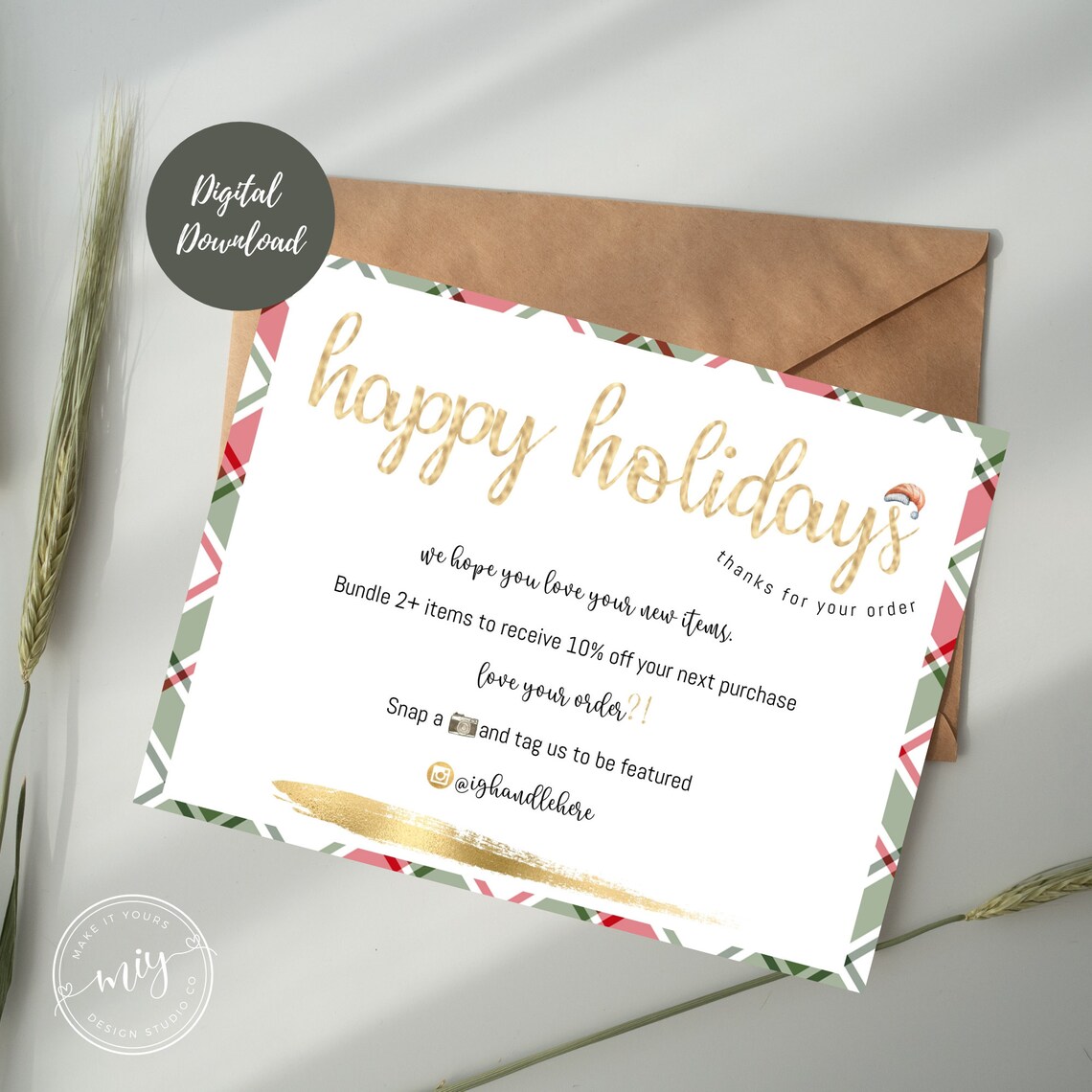 Editable Holiday Business Thank You Card, Happy Holidays Thank You ...