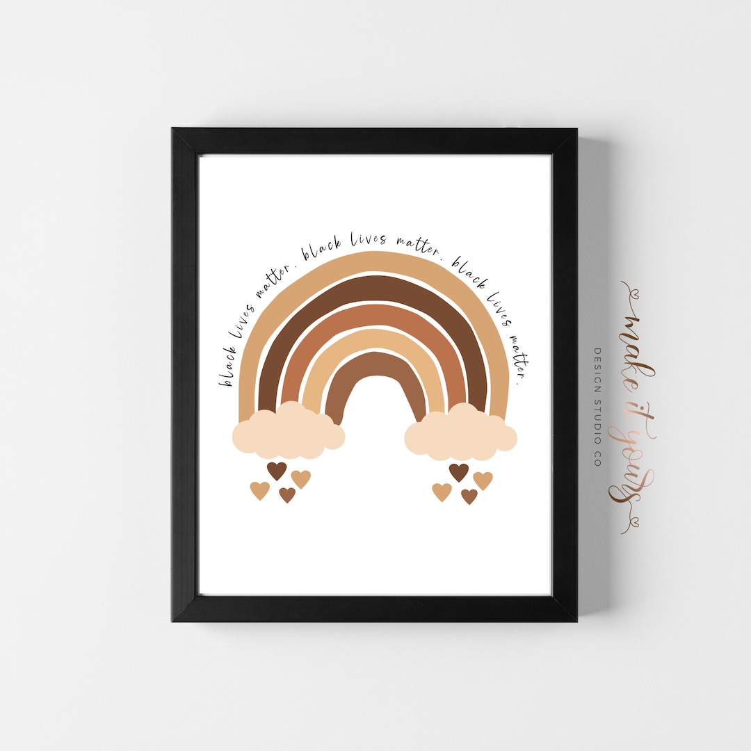 Skin Tone Rainbow, BLM Wall Art, Rainbow Black Lives Matter, Equality ...