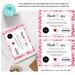 Valentines Thank You Card, Red & Pink Valentine Hearts, Editable ...