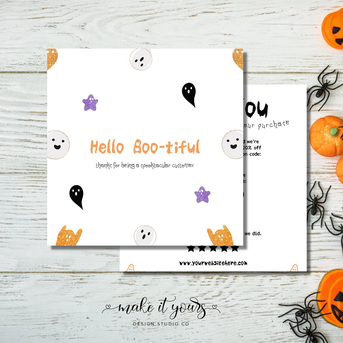 Editable Halloween Business Card Template Hello Bootiful | Etsy