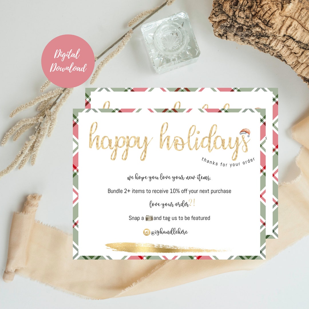 Editable Holiday Business Thank You Card, Happy Holidays Thank You ...