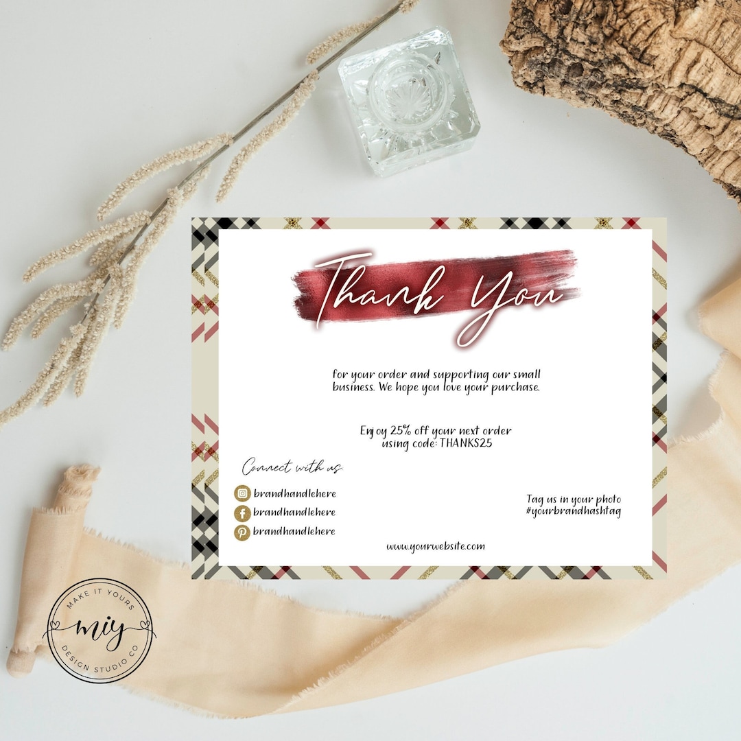 Editable Christmas Thank You Card, Printable Business Thank You, Thank ...
