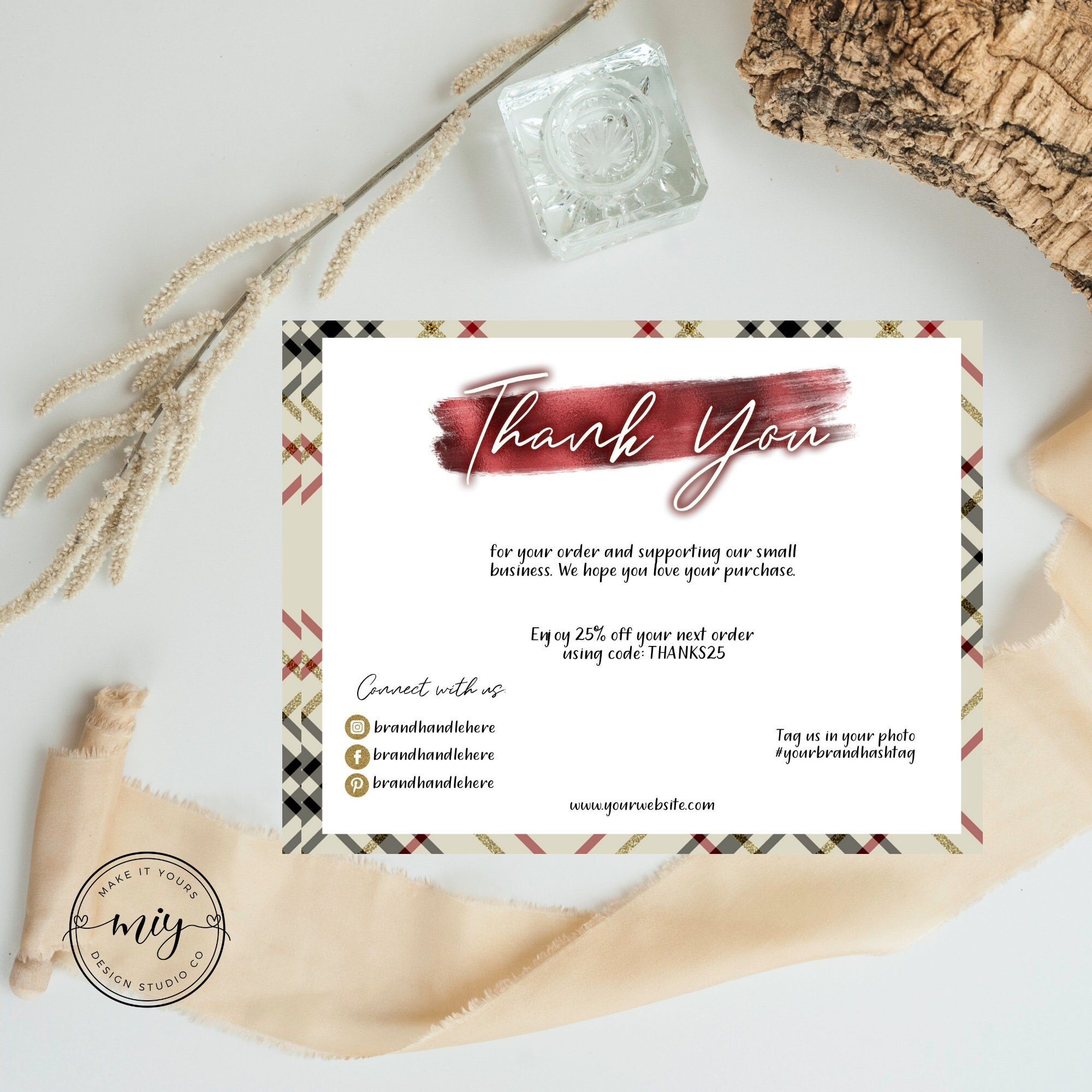 Editable Christmas Thank You Card, Printable Business Thank You, Thank ...