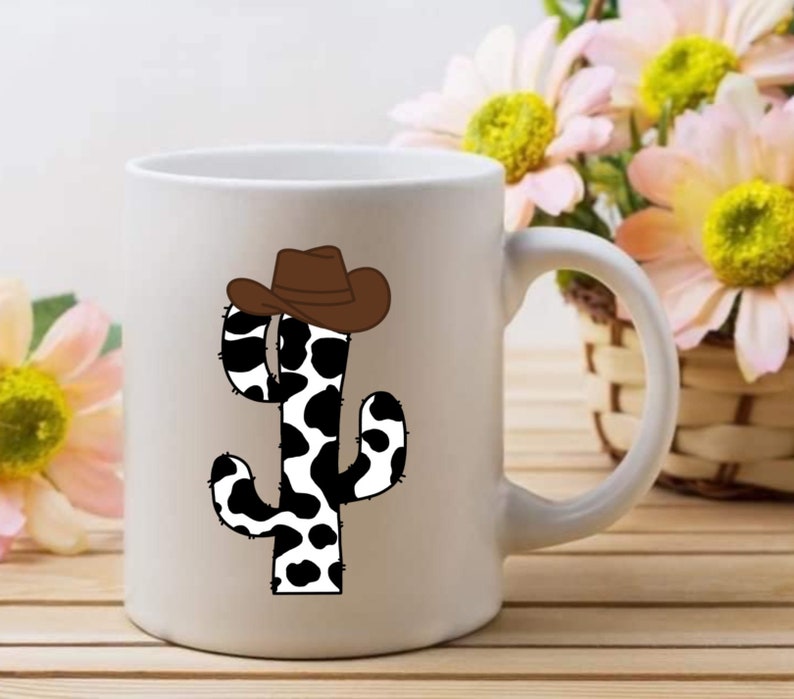 Cowboy Cow Print Cactus - Etsy