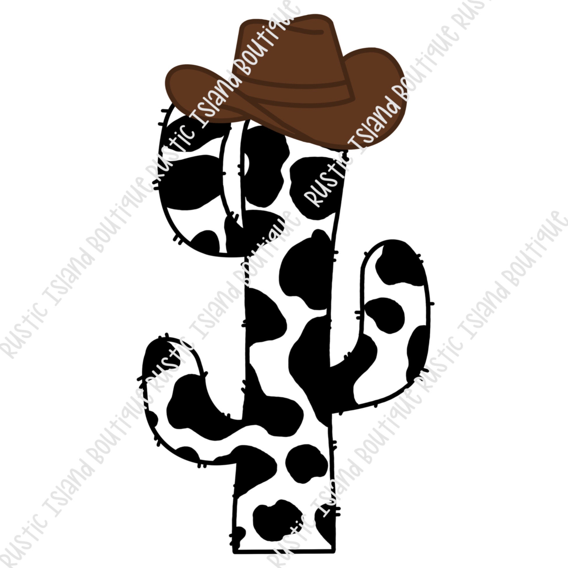 Cowboy Cow Print Cactus - Etsy