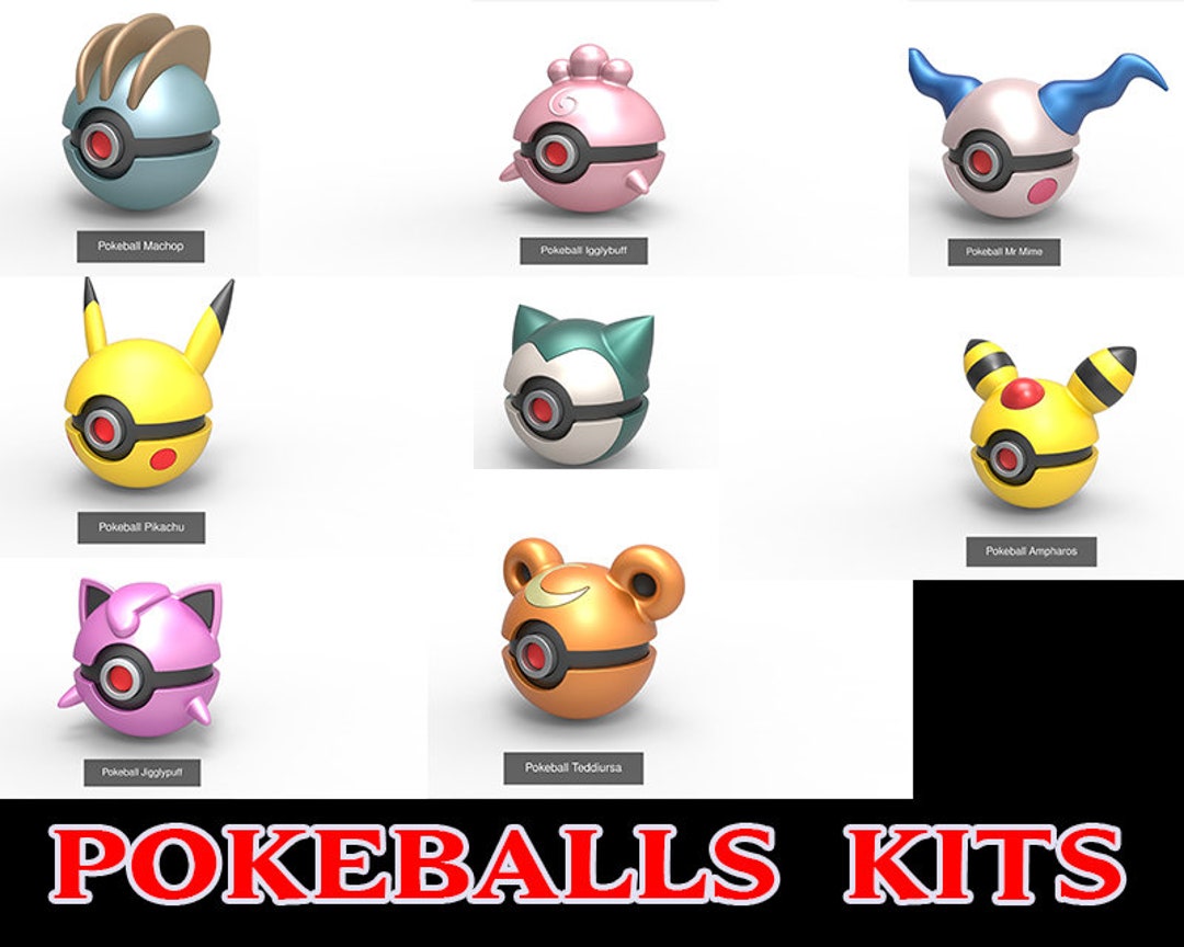Pokemon Pokeballs DIY KIT 3D Printed Set 2 - Etsy