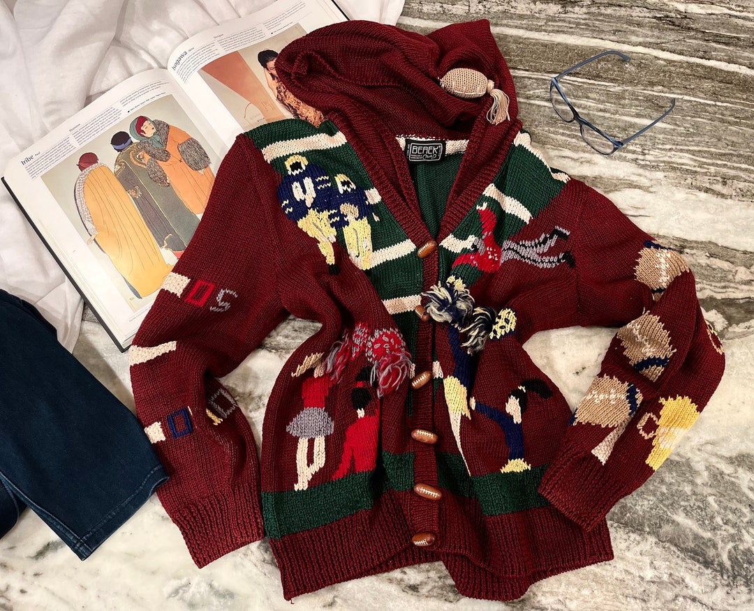 Rare 1980's BEREK Knit Football Sweater Perfect for a Superbowl Party ...