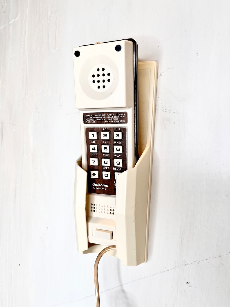 Vintage Landline Phone | Push Button House Phone With Cord | 1980's ...