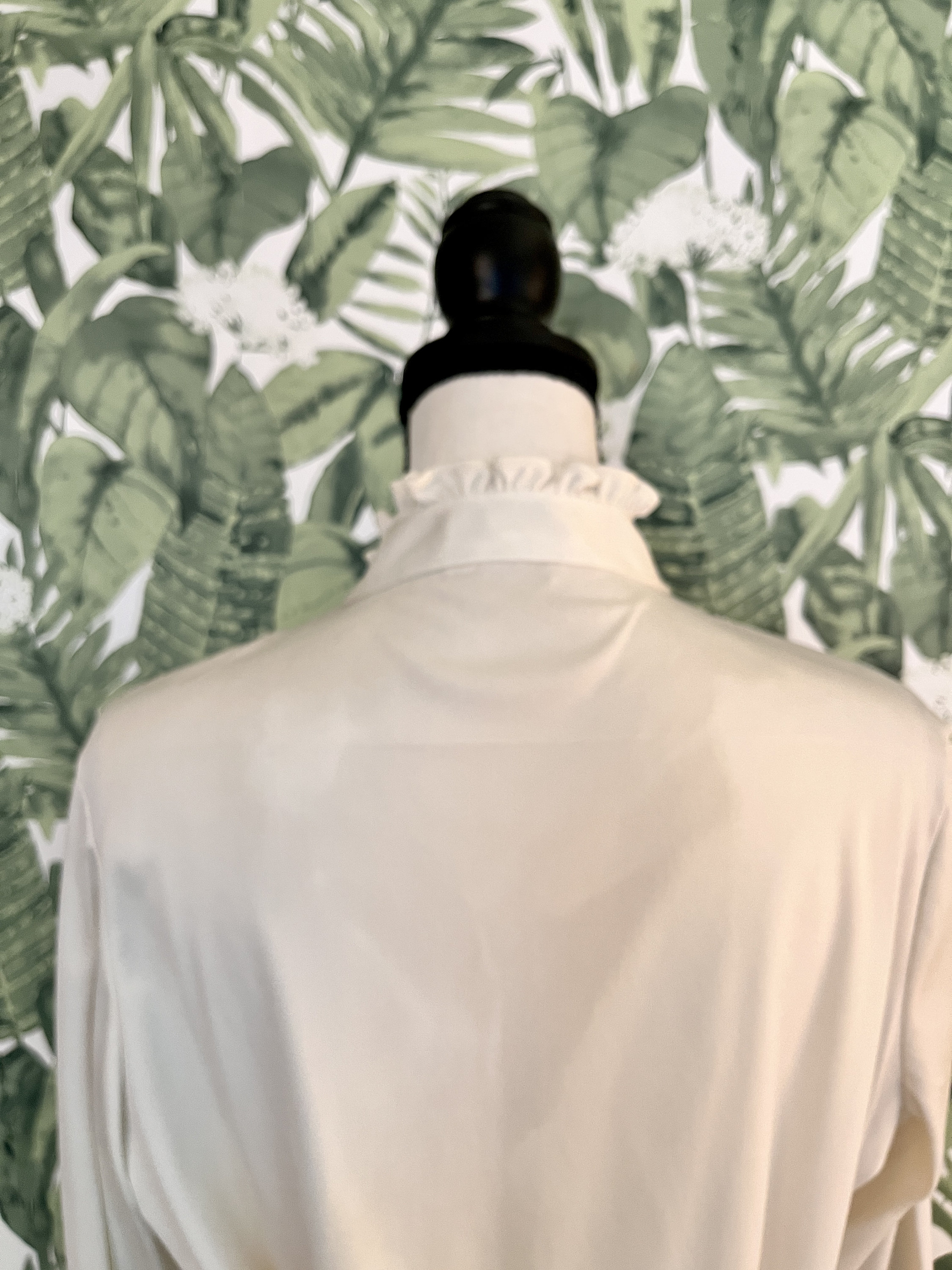 White High Neck Collar Ruffle Blouse 70's Blouse Vintage - Etsy