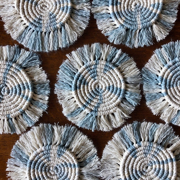 Blue Coaster Set - Etsy