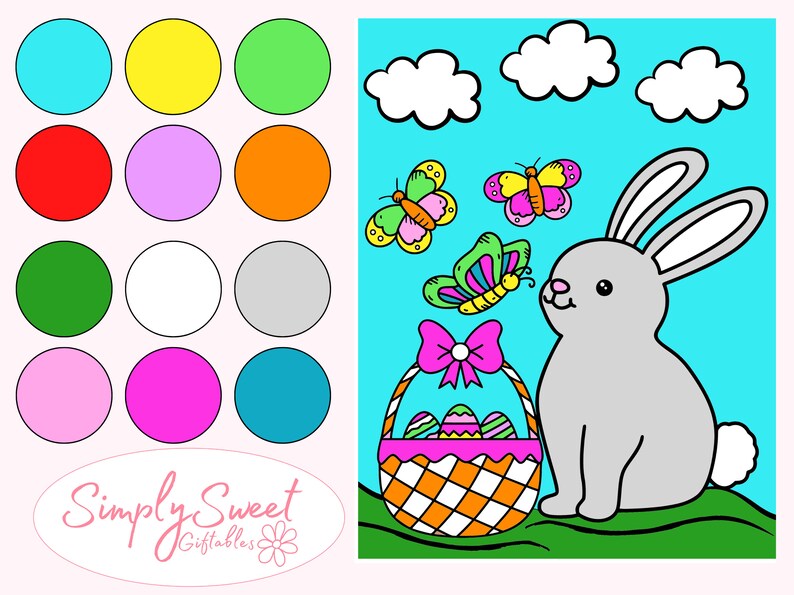 Easter SVG, Color SVG, Easter Coloring Svg, Easter Bunny Coloring Page ...