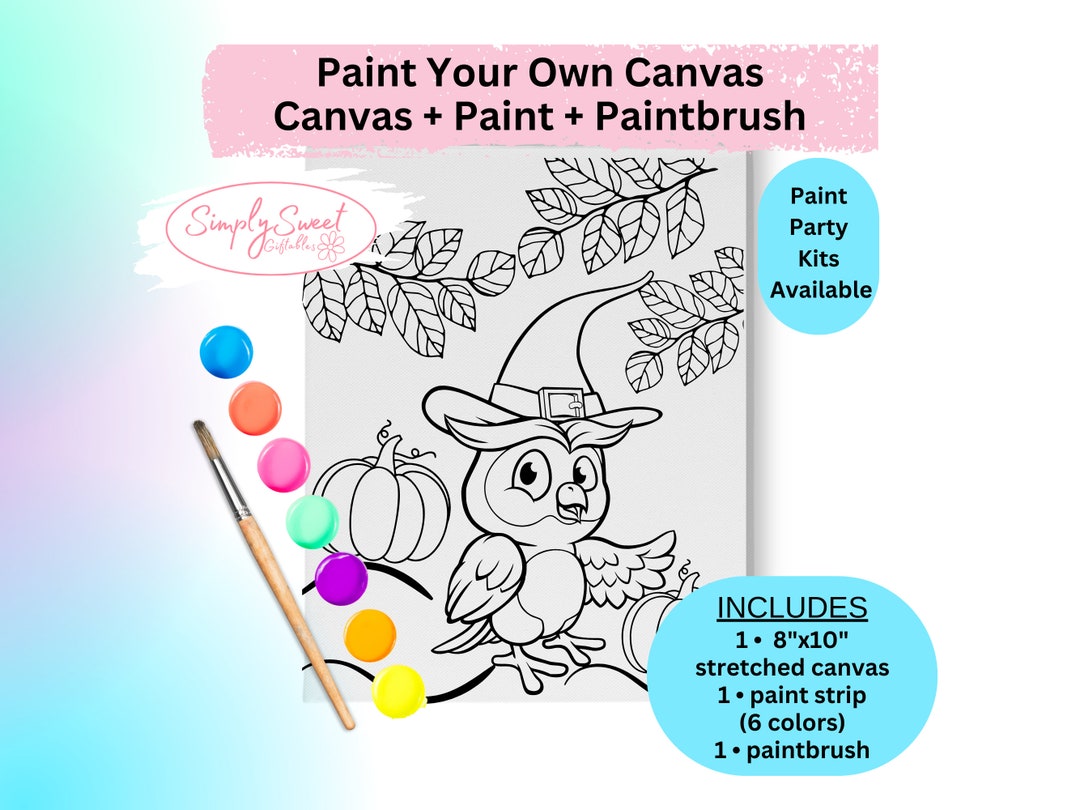 Halloween Canvas Painting Kit, Art Kit for Little Girl, Young Boy, Arts ...