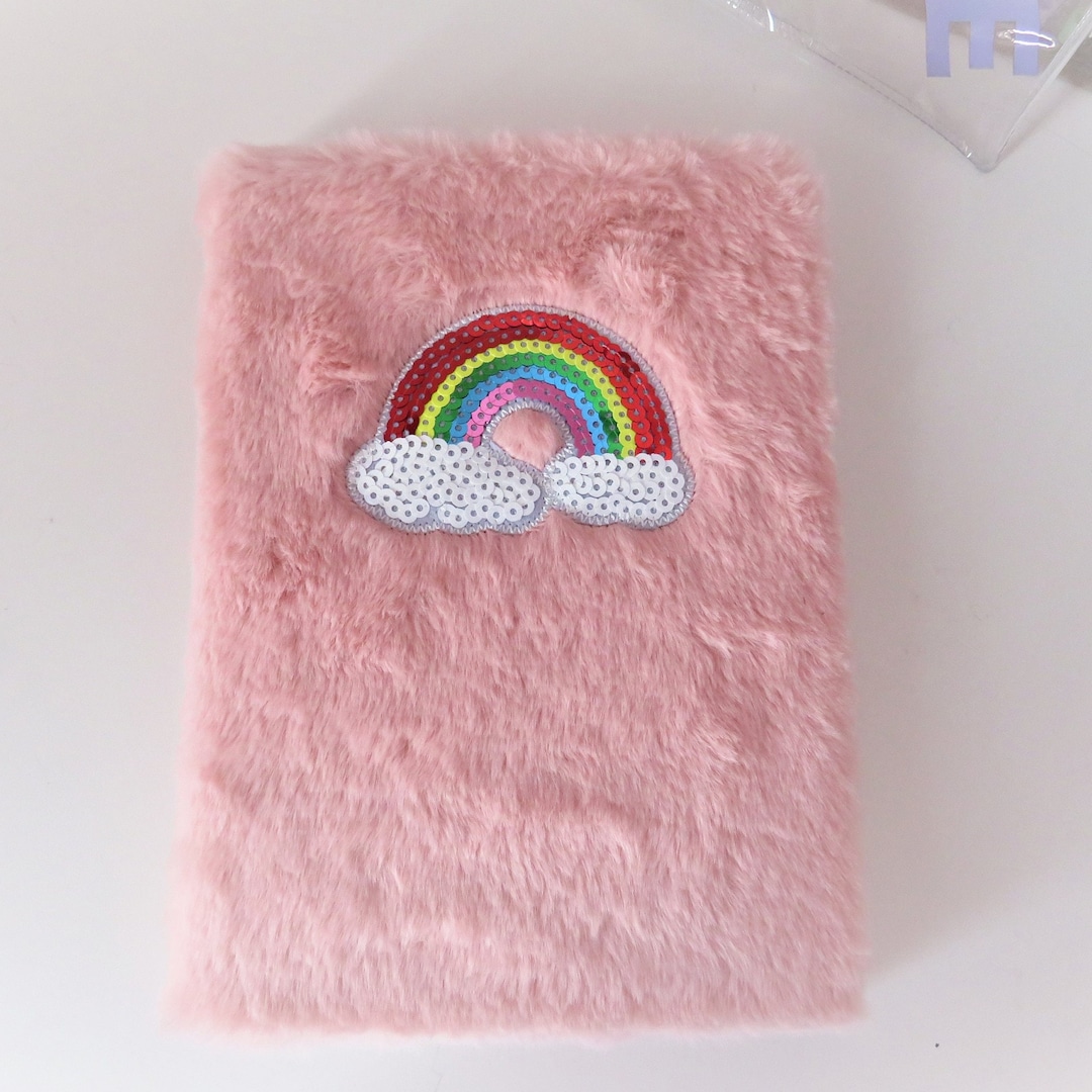 Plush Rainbow Journal, Fluffy Diary, Cute Stationery - Etsy