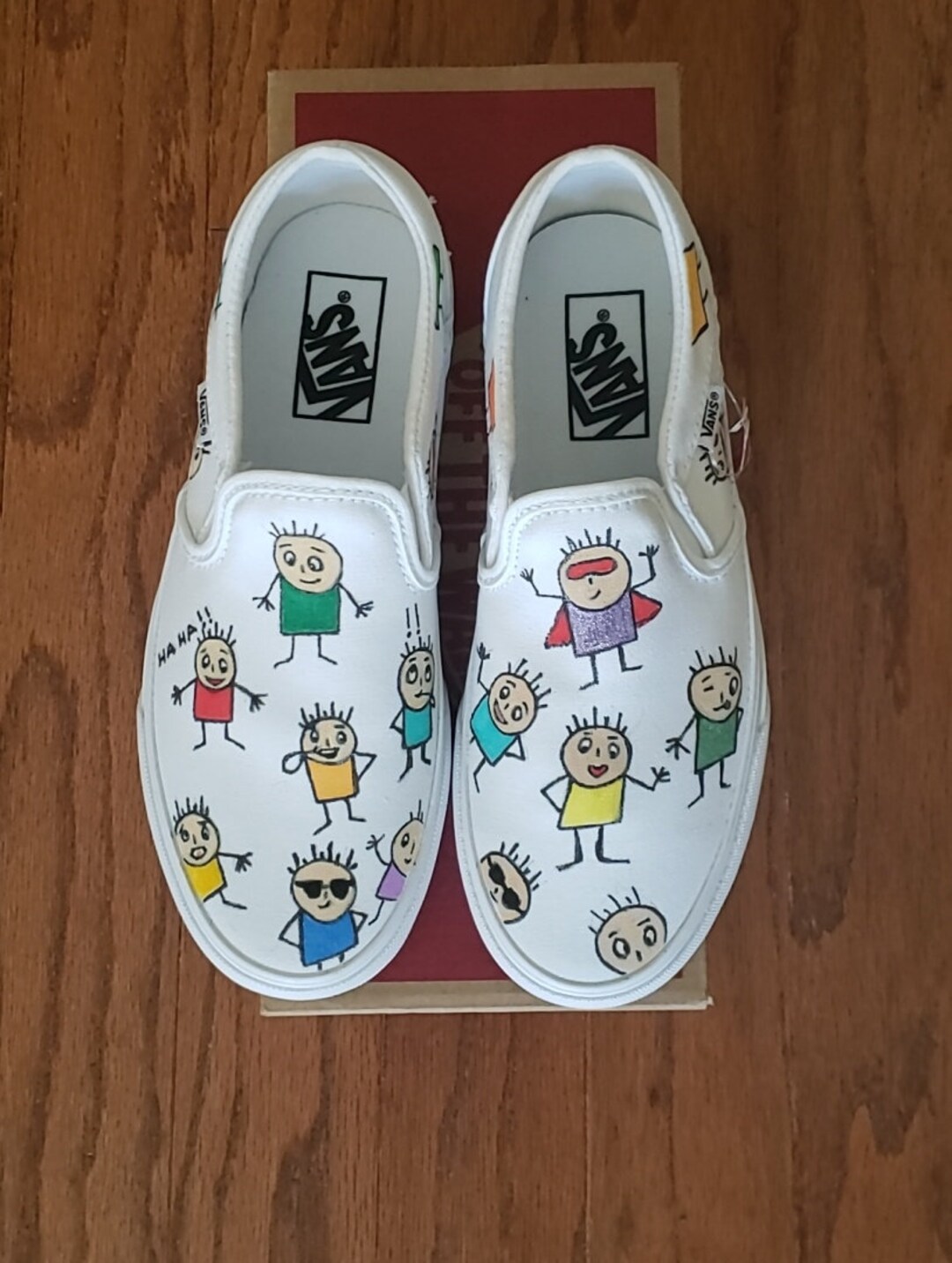 Custom Slip-on Vans Shoes, Custom Character Shoes, Hand Painted Shoes ...