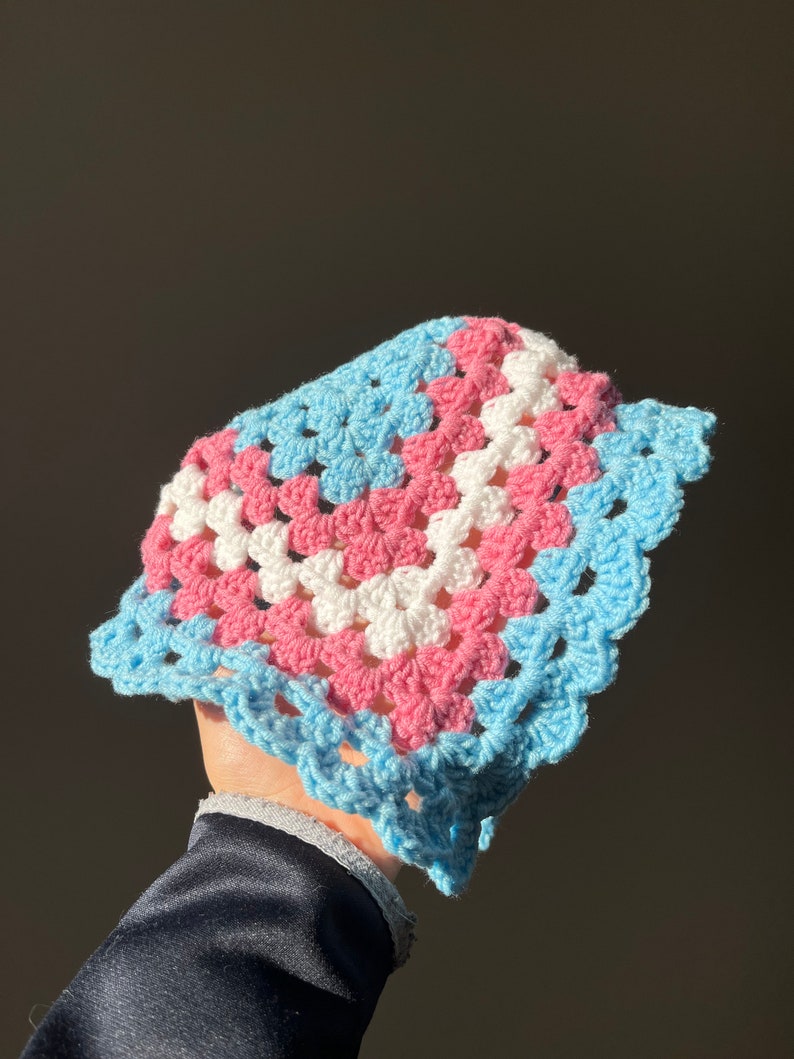 LGBTQ+ PRIDE Crochet Bandana | Handmade LGBTQ+ Pride Flag Bandana, Hair ...