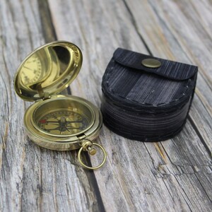 Antique Compass, Vintage Compass, Pocket Compass, Brass Compass, Gold ...