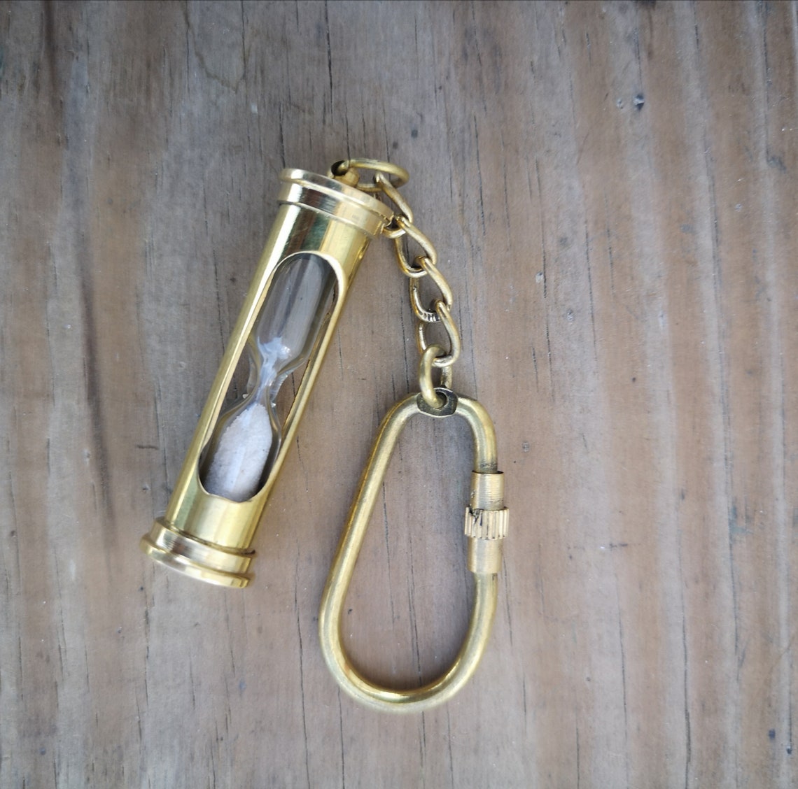 Sand Timer Keychain Brass Sand Timer Keychain Brass Key | Etsy