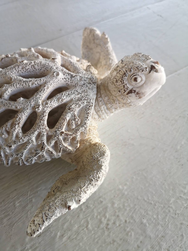 Turtle Figurine Coral Decor Sea Turtle Decor Turtle Decor - Etsy