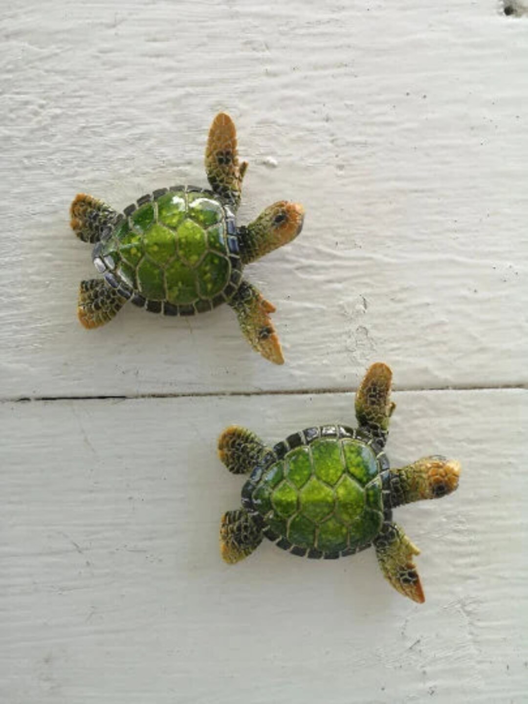 Turtle Figurine SET OF TWO, Green Turtle, Sea Turtle Figurine, Turtle ...