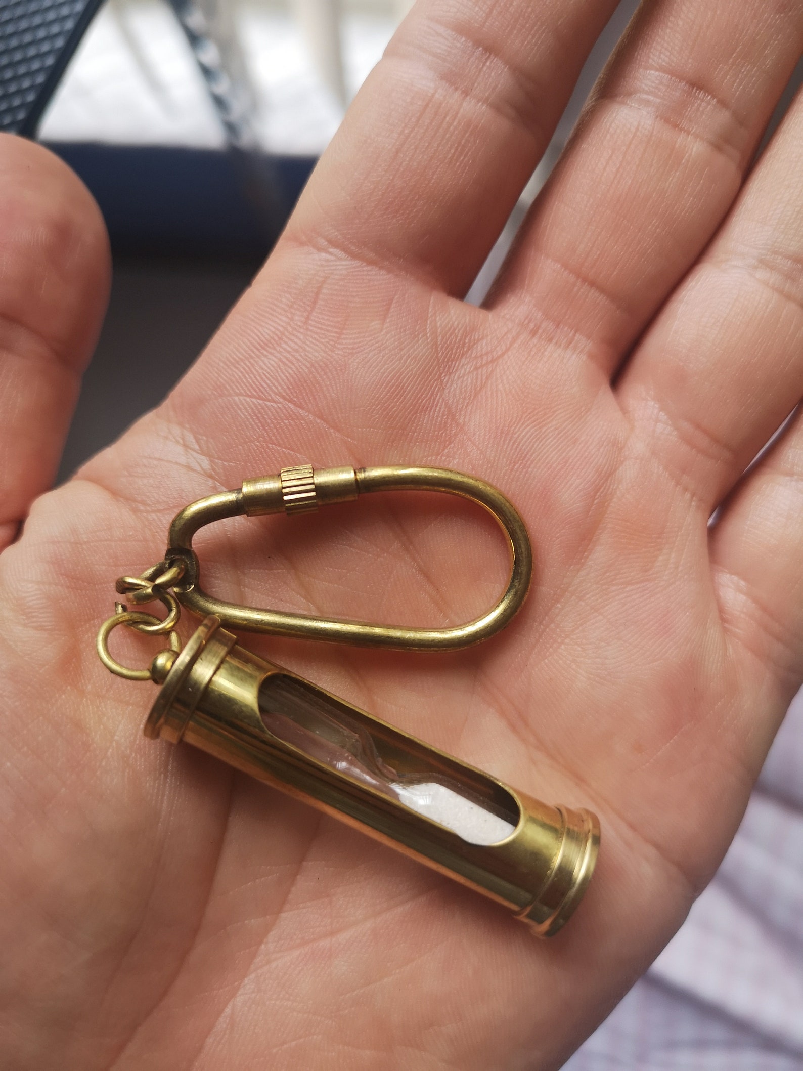 Sand Timer Keychain Brass Sand Timer Keychain Brass Key | Etsy