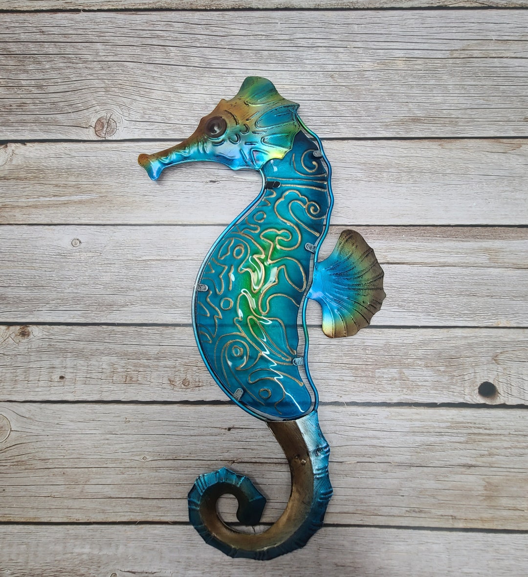 Seahorse Wall Art Metal and Stained Glass Seahorse Decor - Etsy
