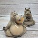 Meditating Hippo Figurine SET OF TWO, Praying Hippo Figurine, Seated ...