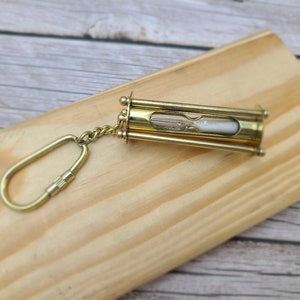 Sand Timer Keychain, Brass Sand Timer Keychain, Brass Key Ring ...